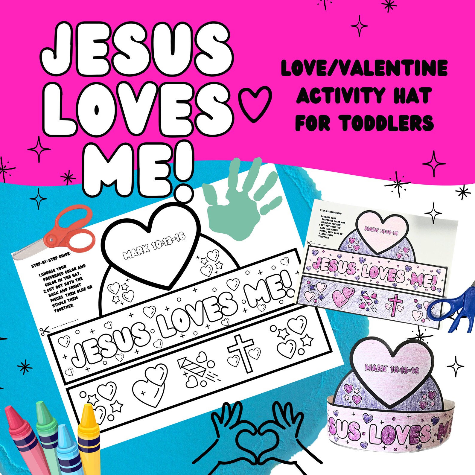 Christian Toddler Love / Valentine Printable Headband Hat - Etsy