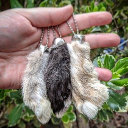 GENUINE Real Lucky Rabbits Foot Keychain Set of 3 - Etsy