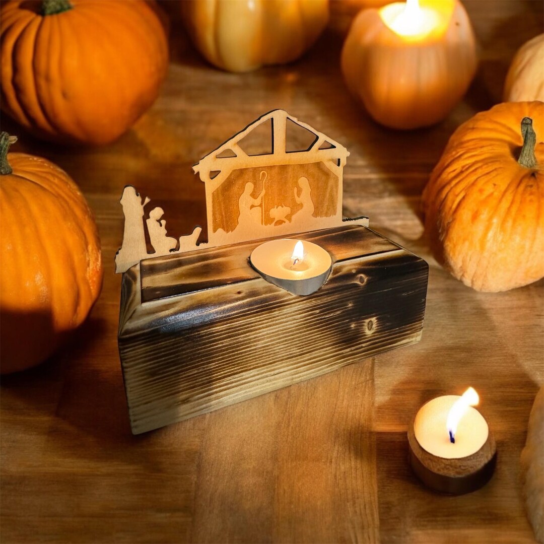 Nativity Tea Light Candle Holder - Etsy