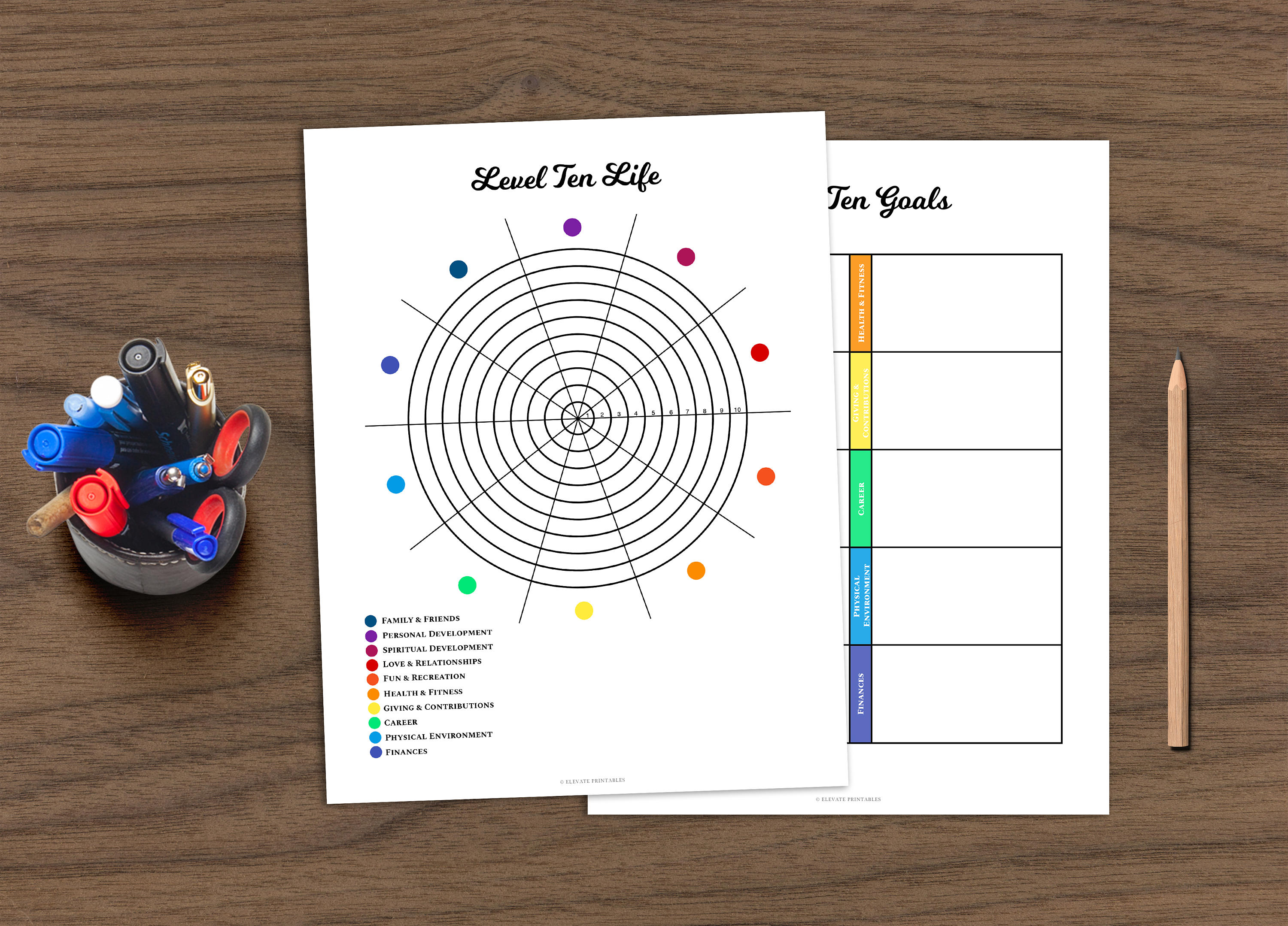 Printable Level 10 Goals Kit Goal Planner Goal Setting Kit Level 10 ...