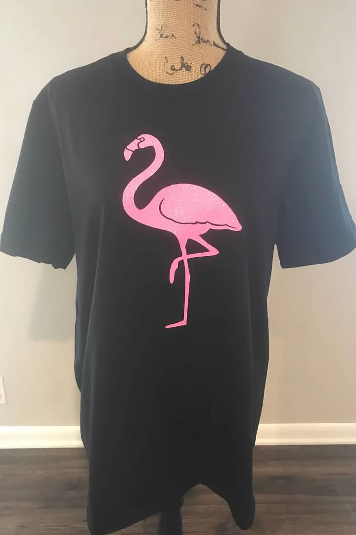 Glitter Pink Flamingo Shirt/tank Top - Etsy