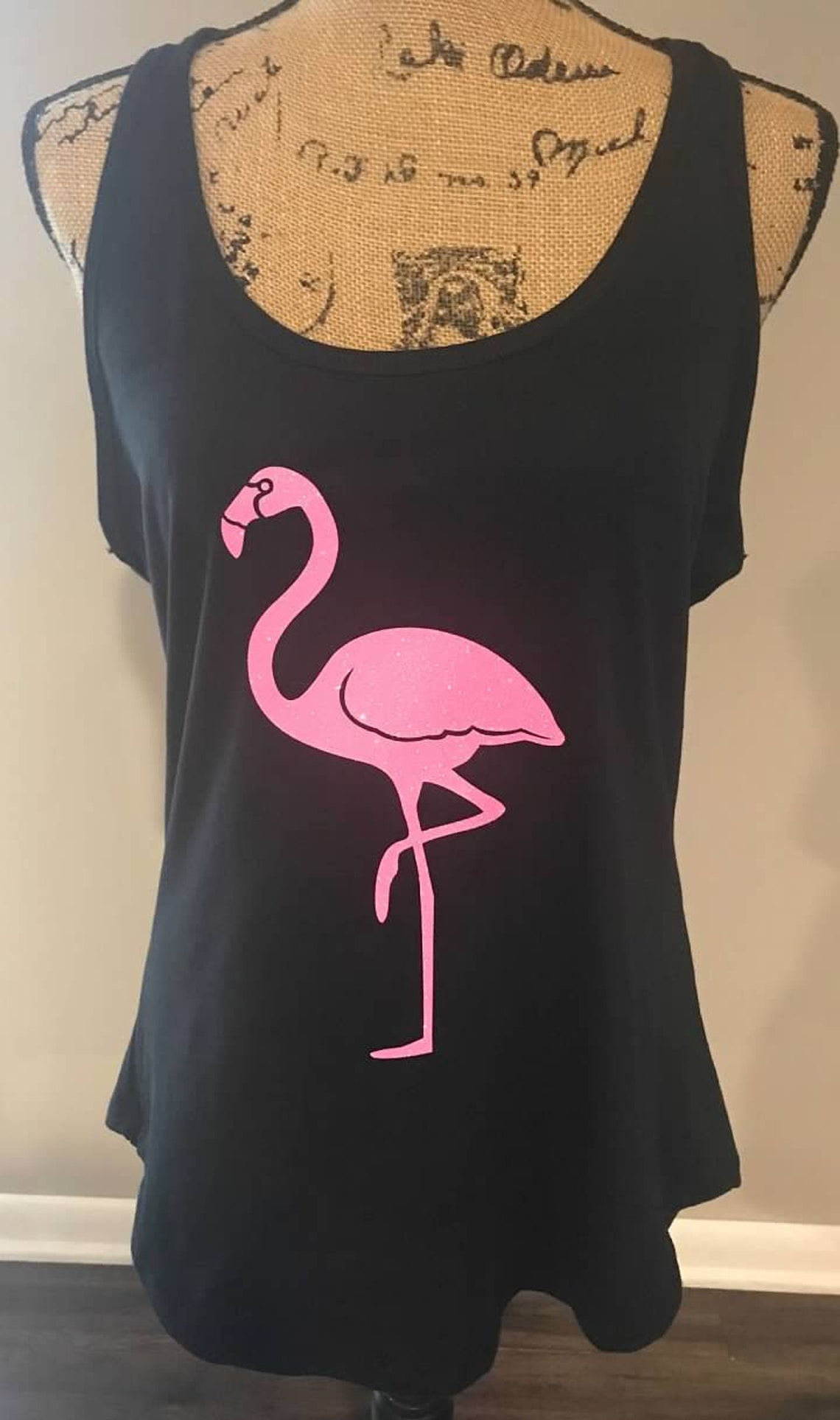 Glitter Pink Flamingo Shirt/tank Top - Etsy