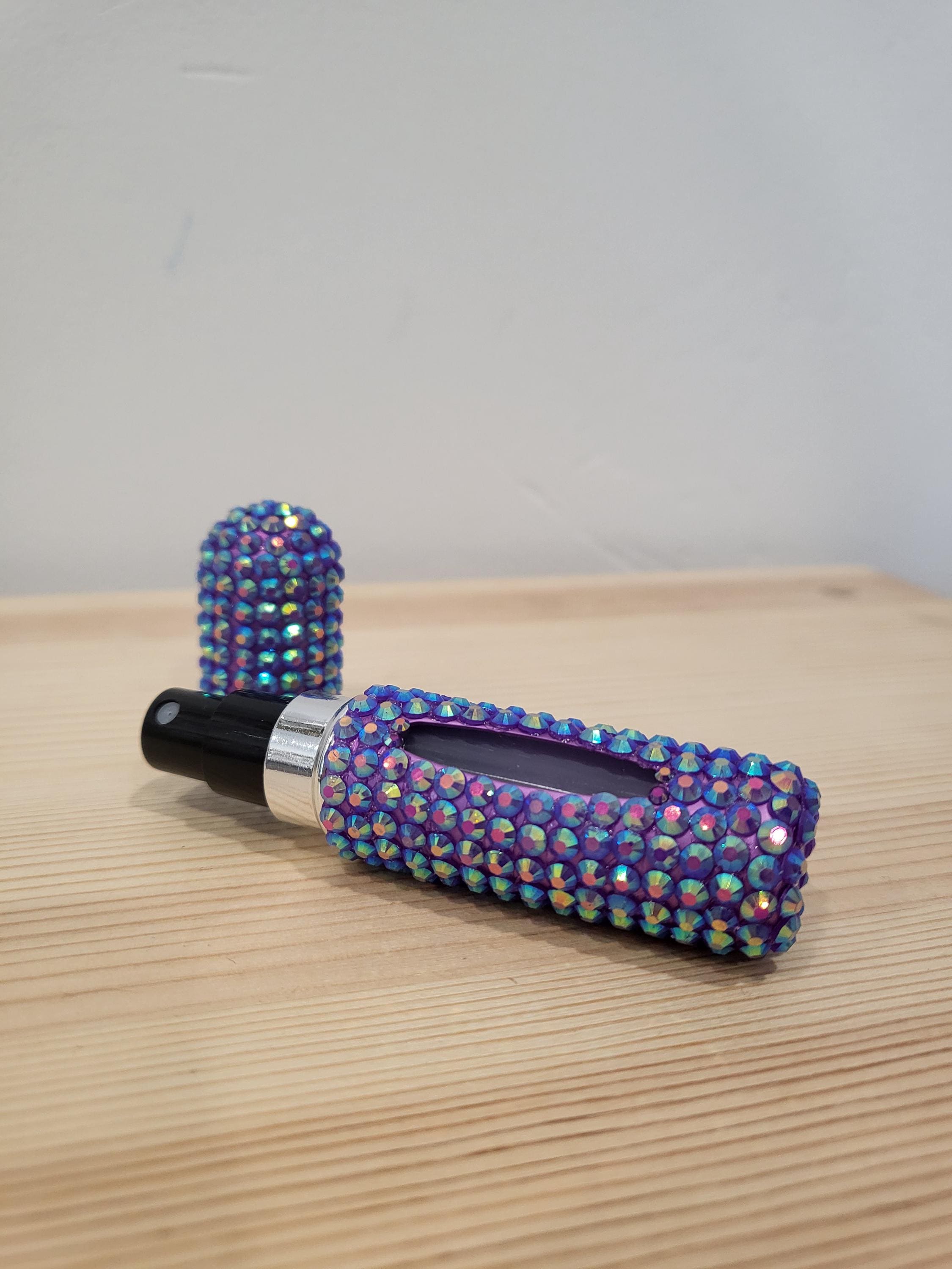 Bedazzled Bejeweled Bling Rhinestone Refillable Perfume Spritzer Bottle ...