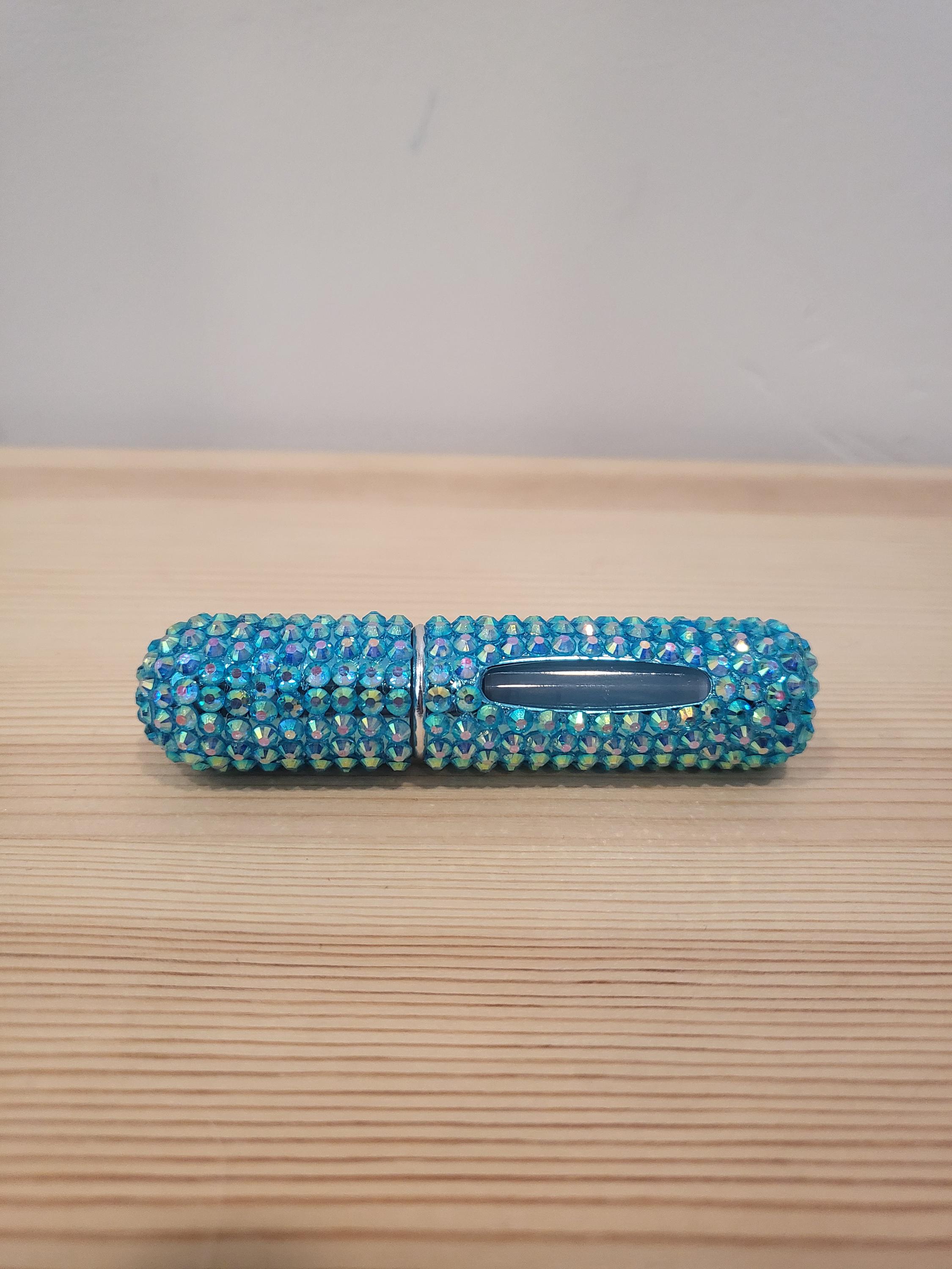 Bedazzled Bejeweled Bling Rhinestone Refillable Perfume Spritzer Bottle ...