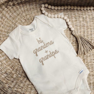 Embroidered Hi Grandma and Grandpa ONESIES® Brand, Hello Grandma ...