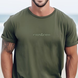 Custom Embroidered T Shirt, Men, Women, Unisex Custom Embroidered ...