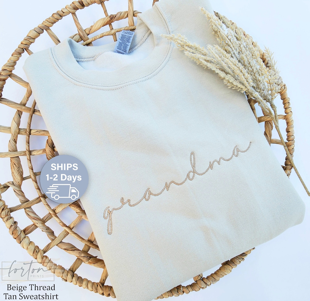Embroidered Grandma Sweatshirt Embroidered Grandma Crewneck, Christmas ...