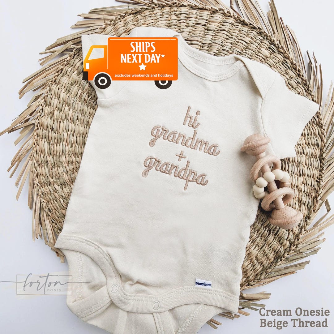 Embroidered Hi Grandma and Grandpa ONESIES® Brand, Hello Grandma ...