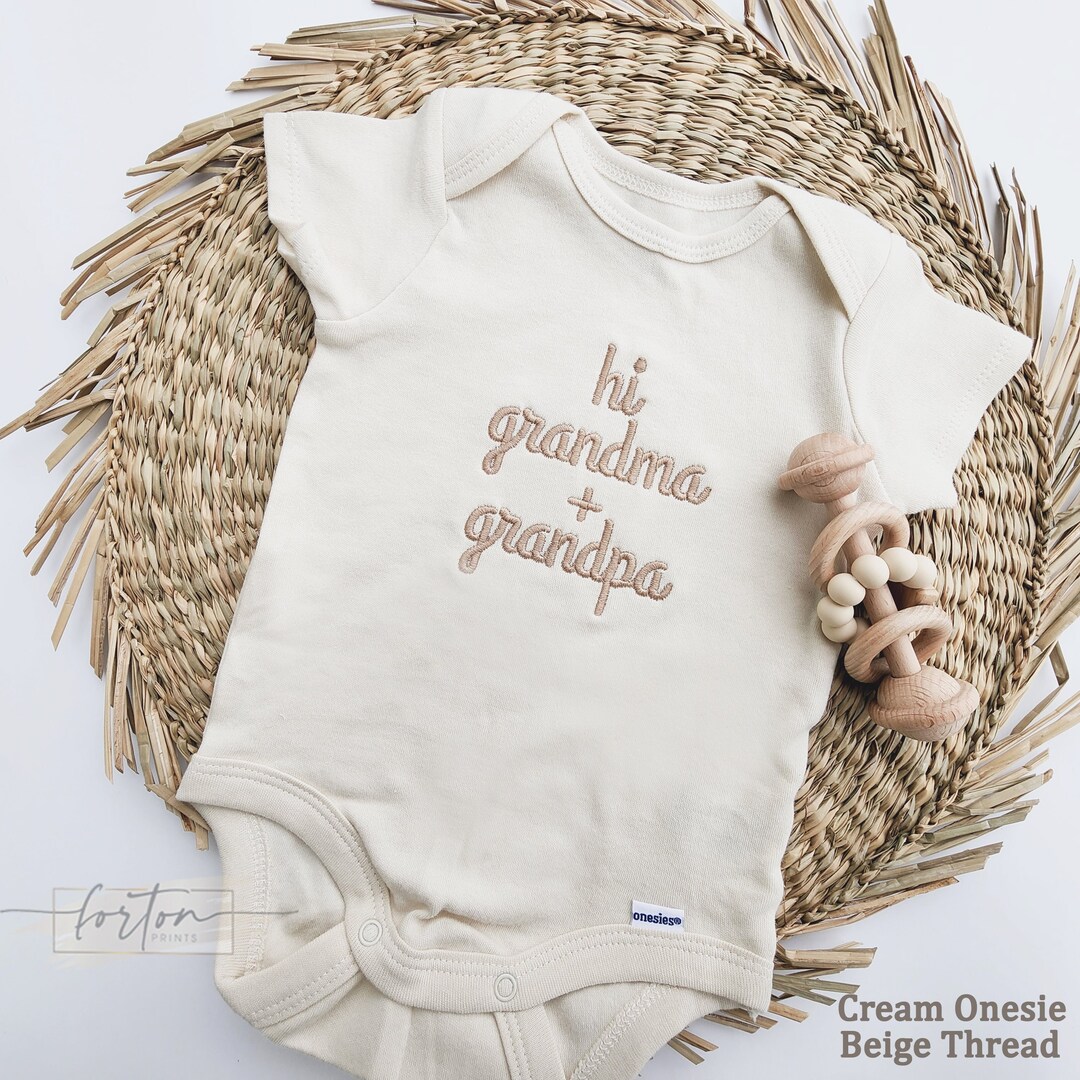 Embroidered Hi Grandma and Grandpa ONESIES® Brand, Hello Grandma ...