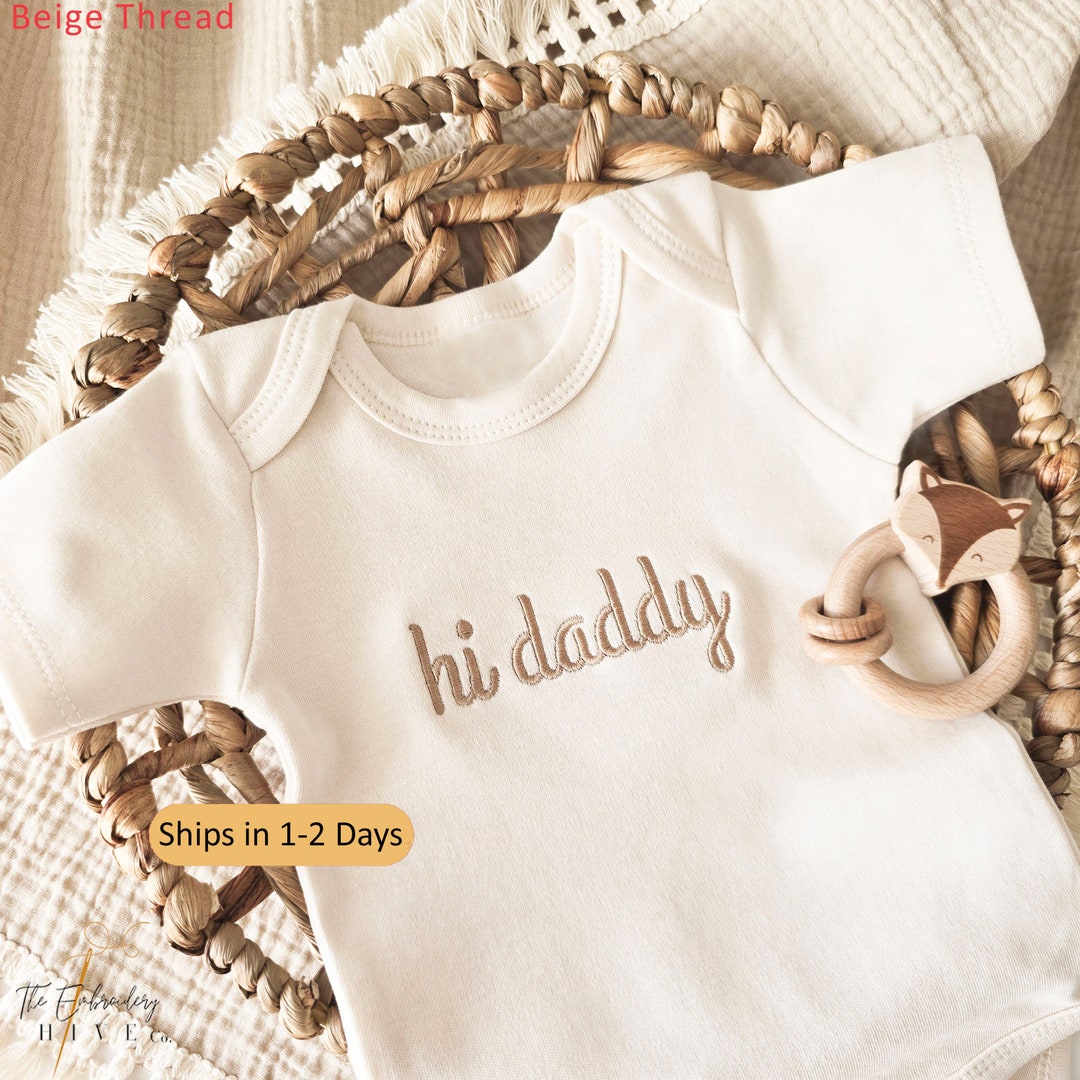 Embroidered Hi Daddy ONESIES® Brand, Hello Daddy ONESIES® Brand Husband Pregnancy Announcement ...