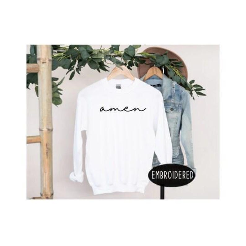Amen Sweater, Bible Verse, Positive Christian Sweater, Women's ...
