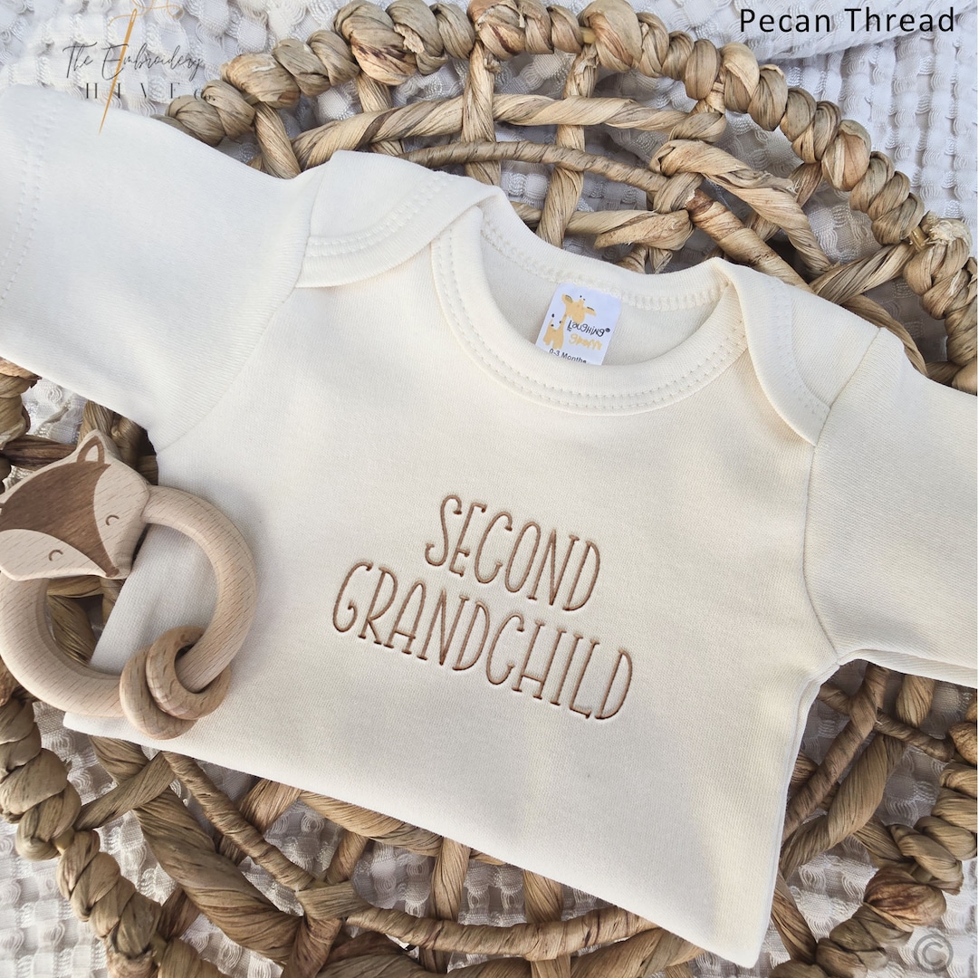 Embroidered ONESIES® Brand, Second Grandchild, Surprise to Grandparents ...