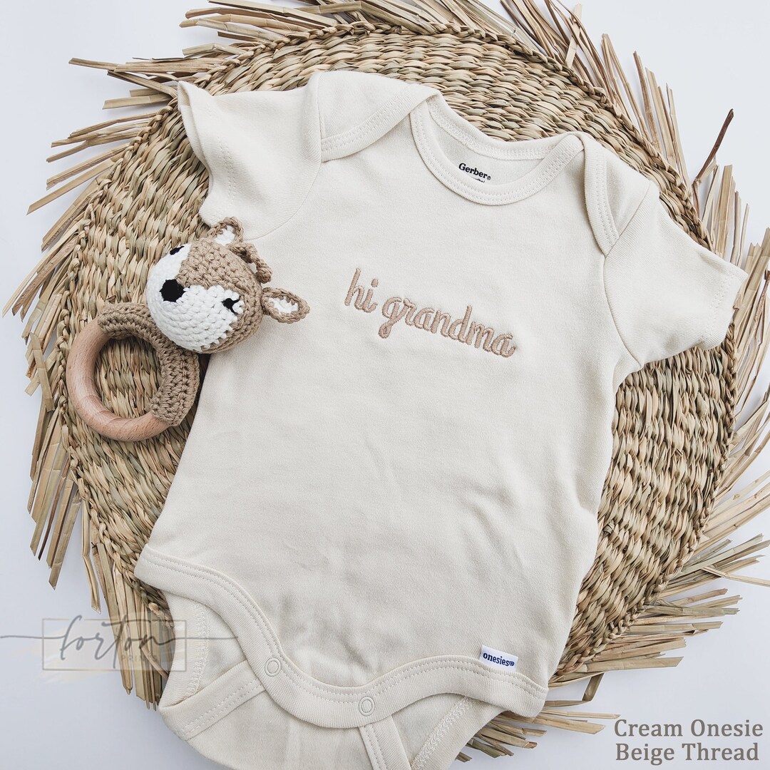 Embroidered Hi Grandma ONESIES® Brand, Hello Grandma, Pregnancy Reveal ...