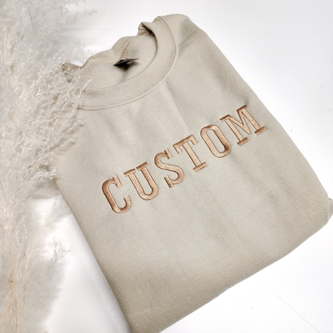 Custom Embroidered Sweatshirt Custom Embroidered Varsity Crewneck