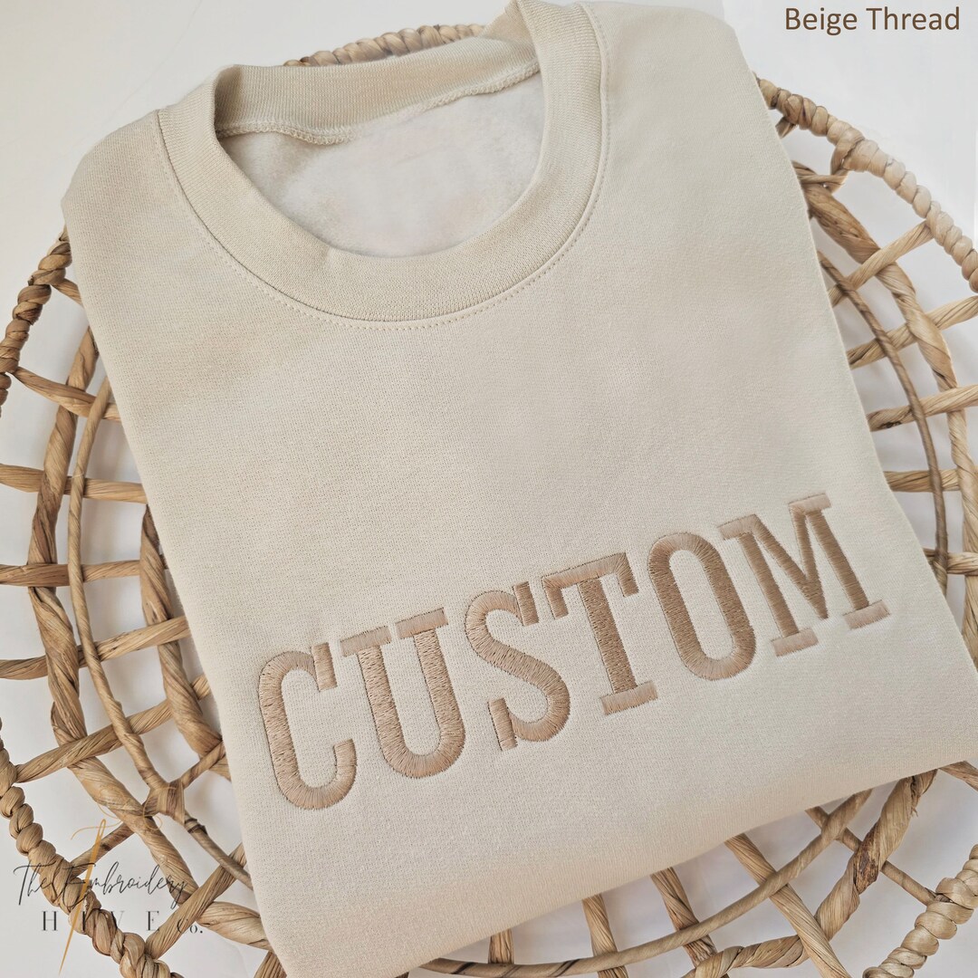 Custom Embroidered Sweatshirt, Custom Embroidered Varsity Crewneck ...