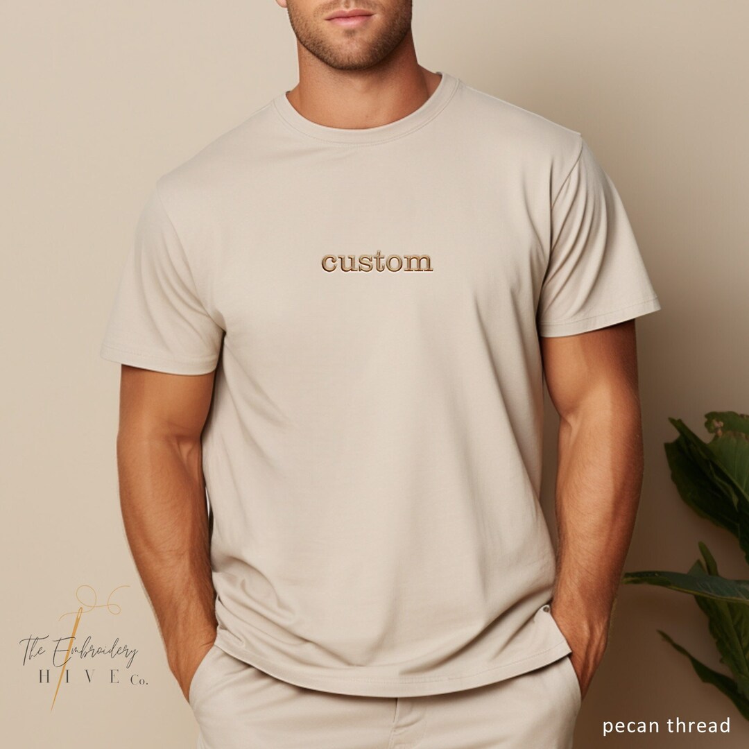 Custom Embroidered T Shirt, Men, Women, Unisex Custom Embroidered ...