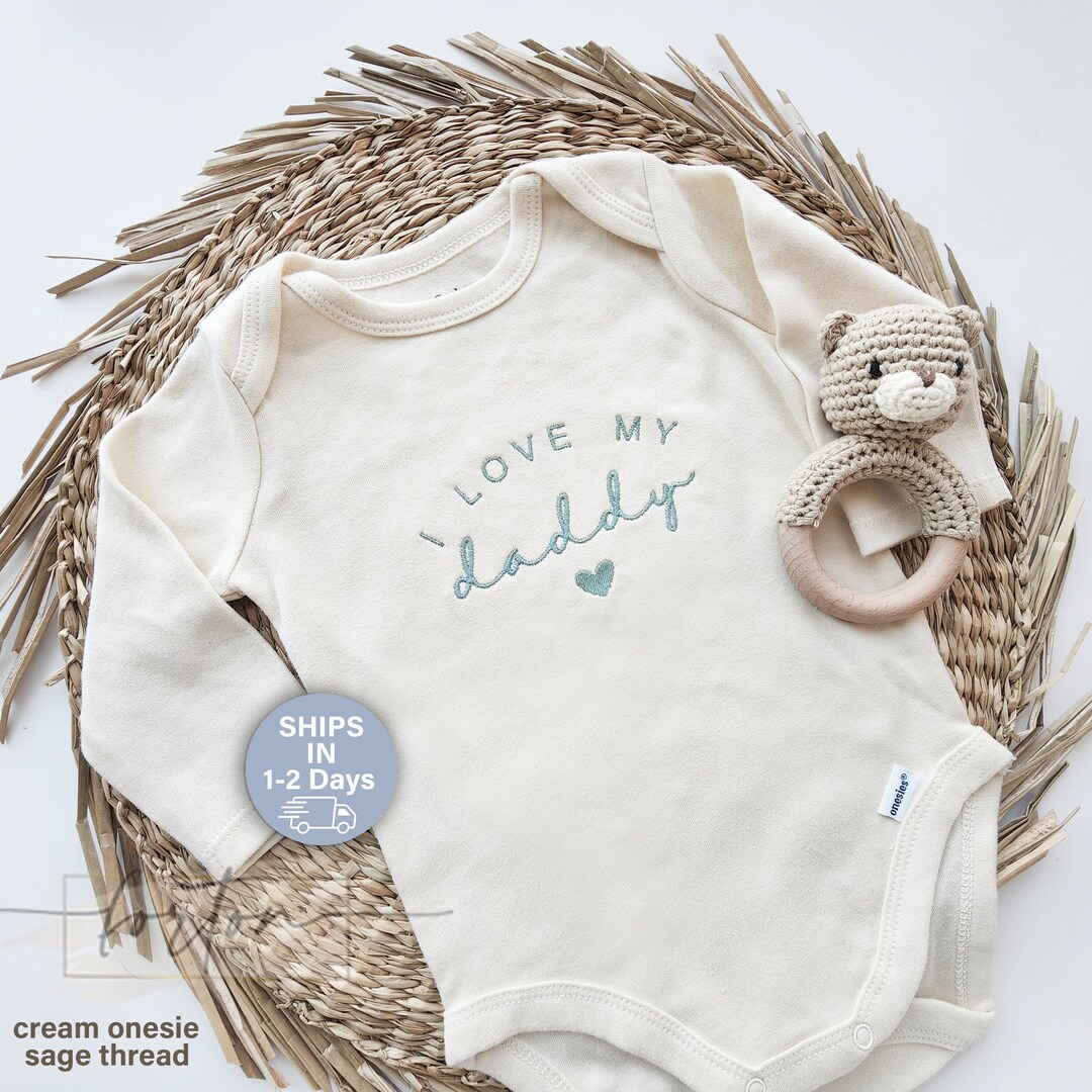 Embroidered I Love My Daddy ONESIES® Brand, Hello Daddy ONESIES® Brand ...