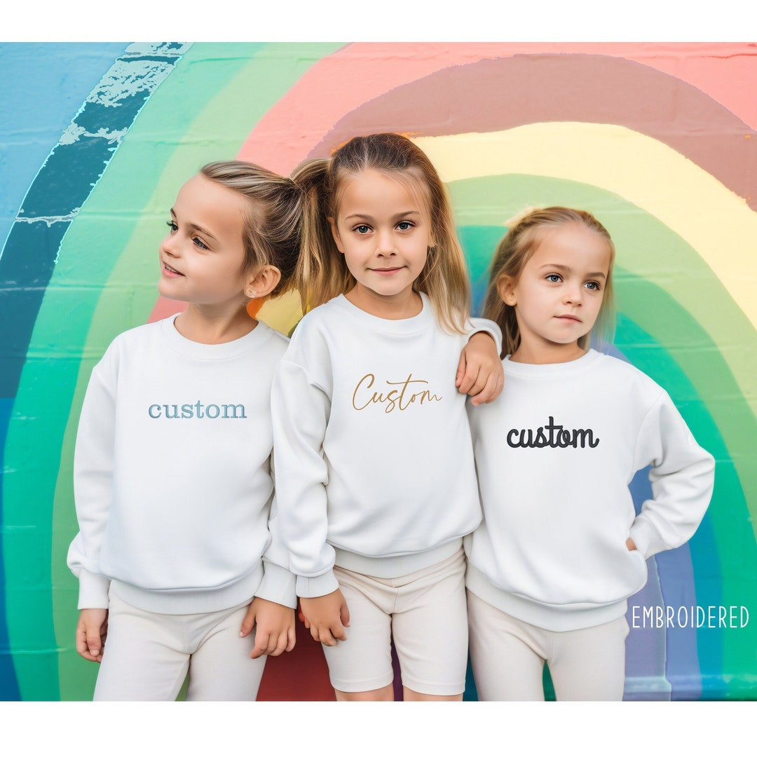 Personalized Embroidered Crewneck, Back to School Shirt, Embroidered ...