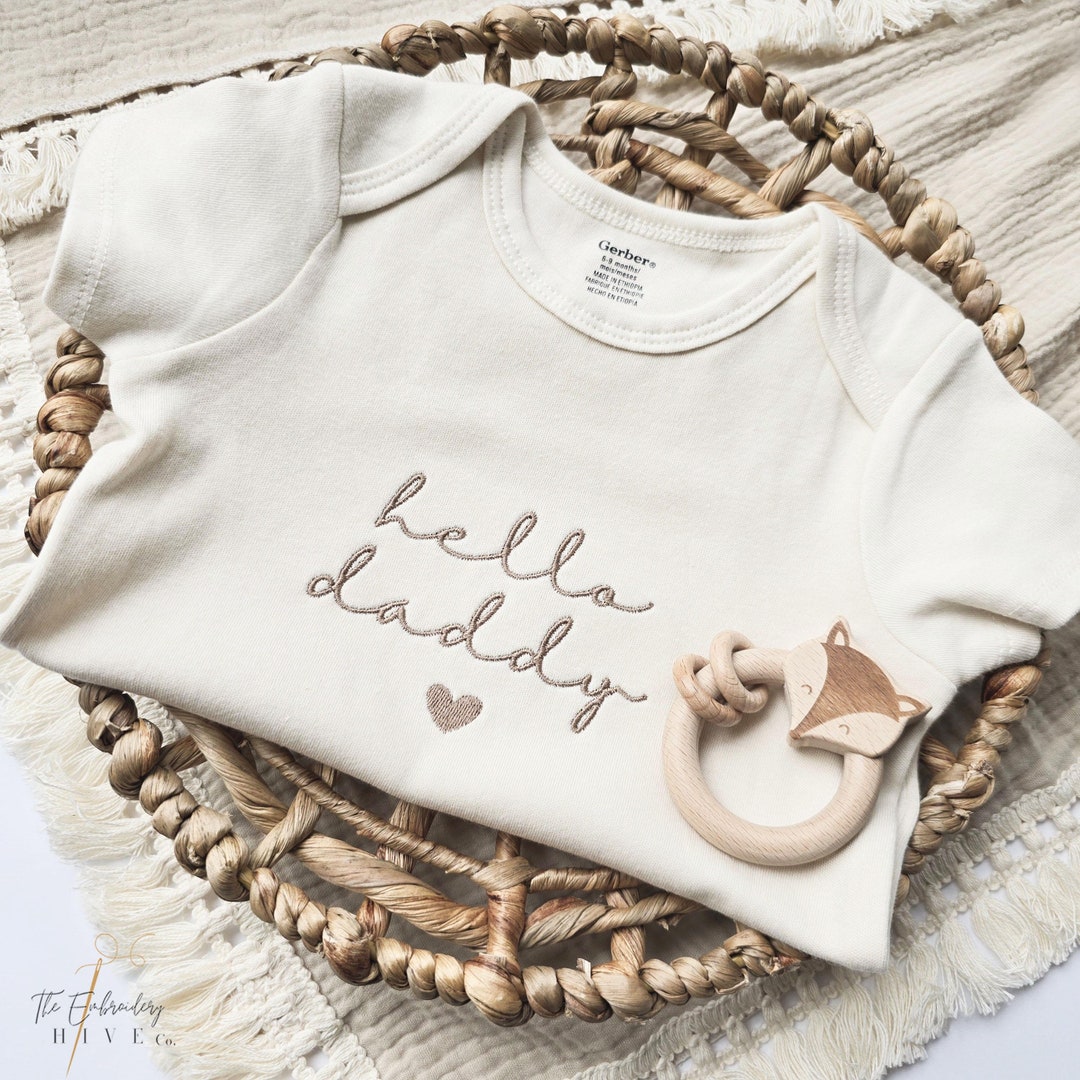 Embroidered Hello Daddy Onesies® Brand, Hi Daddy, I Love My Daddy ...