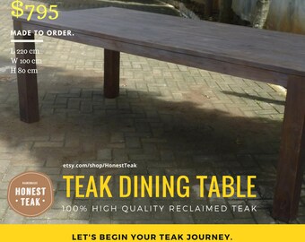 Teak dining table | Etsy