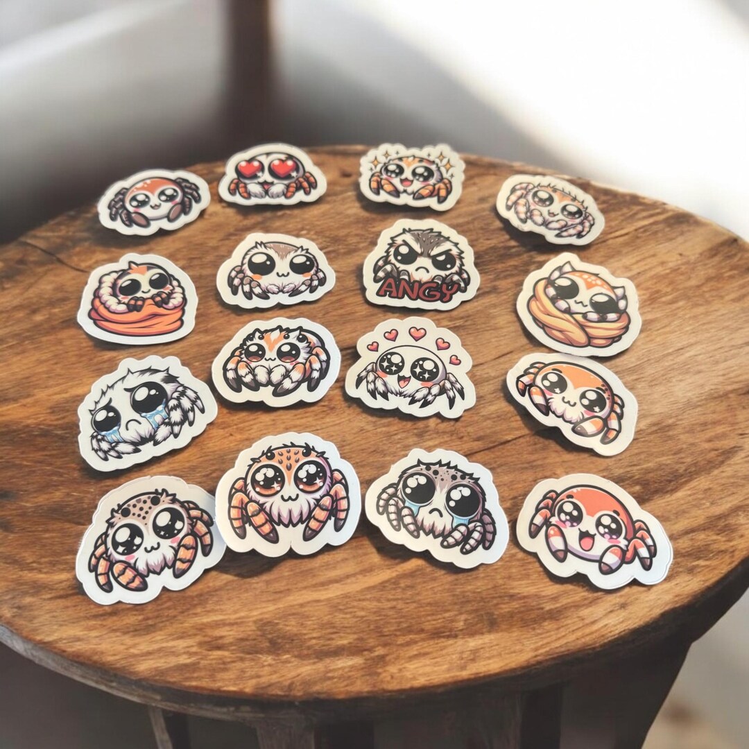Cute Jumping Spiders Sticker Pack - 16 - Etsy