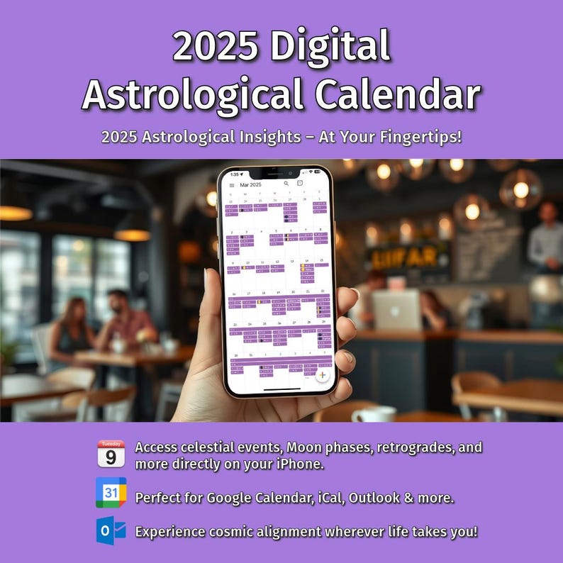 2025 Digital Astrological Calendar – Over 1,000 Astrological Events + Bonus Retrogrades - Etsy