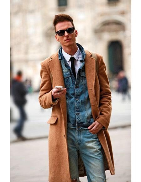 Men's Dress Coat 3 Button Copper Rust Cognac Dark Orange Notch Lapel ...