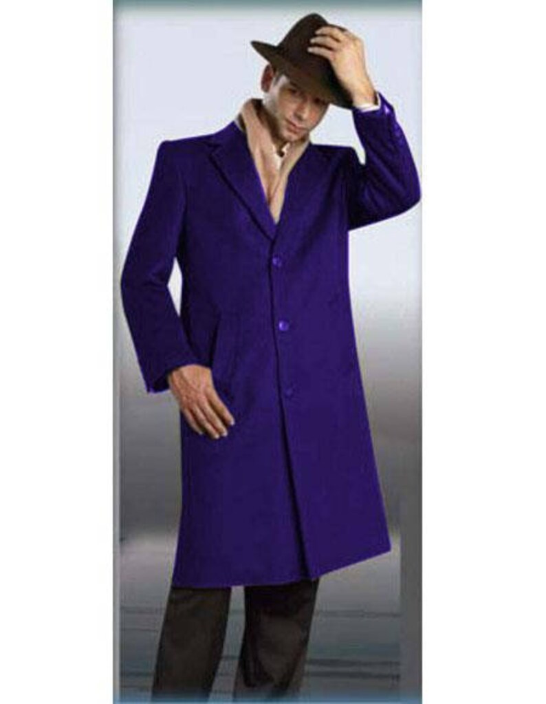 Mens Full Length Overcoat Indigo Blue Wool 3 Button High Quality - Etsy