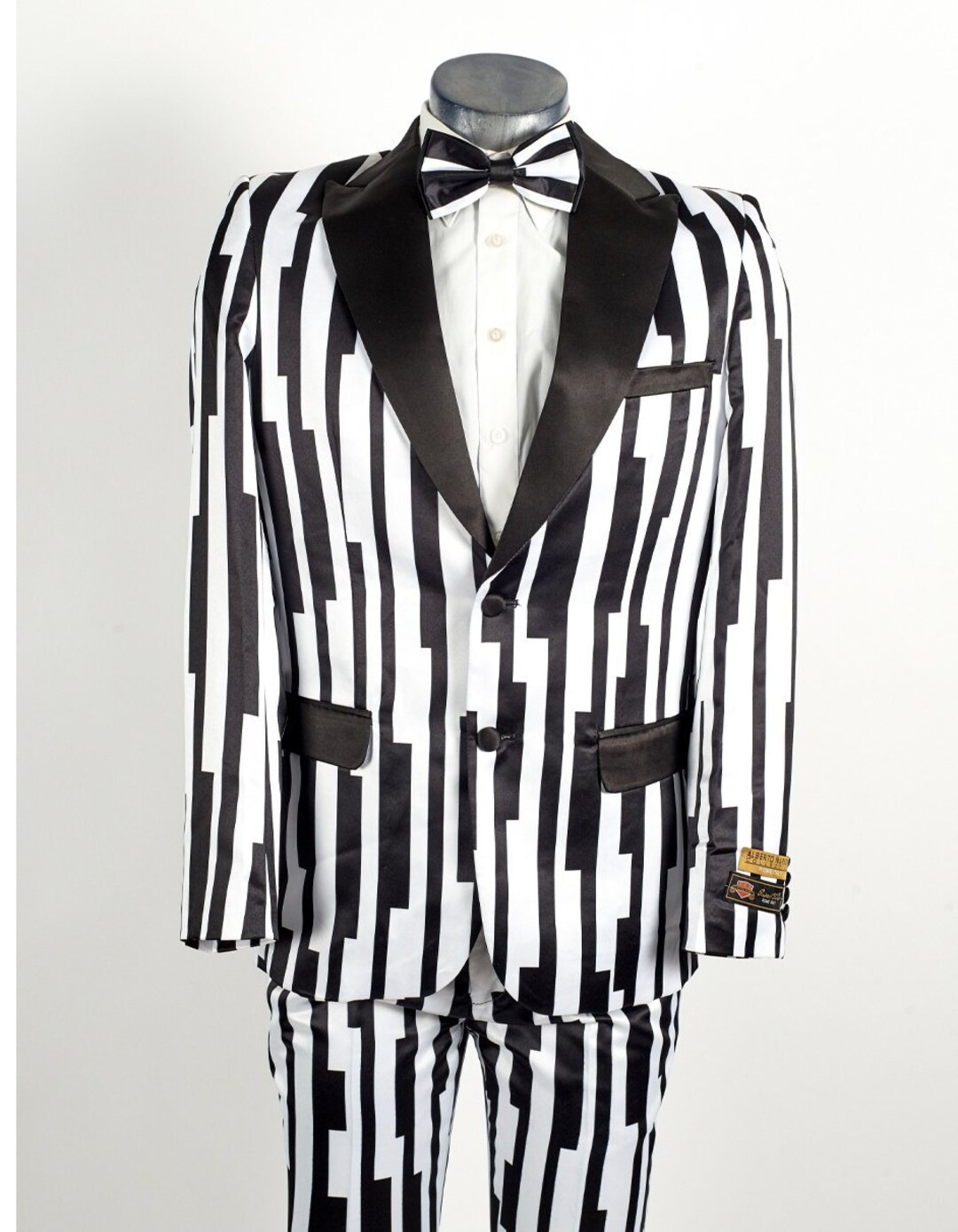 Mens 2 Button Black & White Piano Key Tuxedo - Etsy