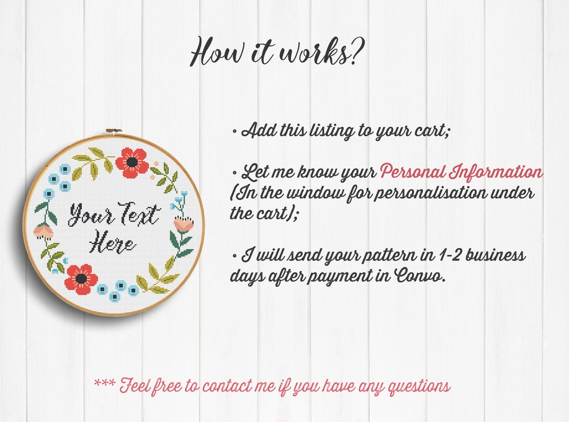 Custom cross stitch pattern Your text pattern Wreath cross | Etsy