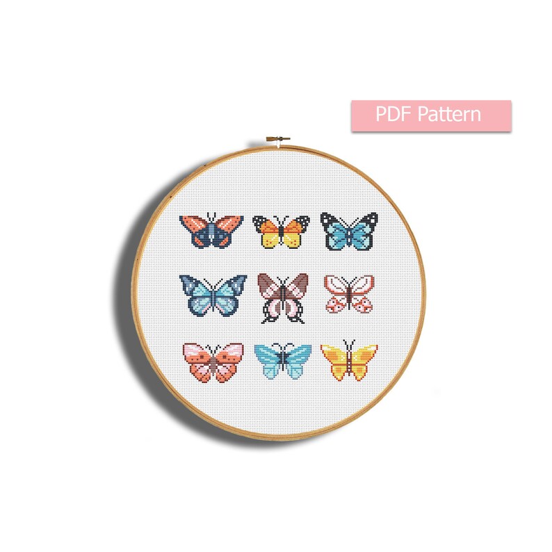 Butterflies Cross Stitch Pattern Modern Cross Stitch Chart - Etsy