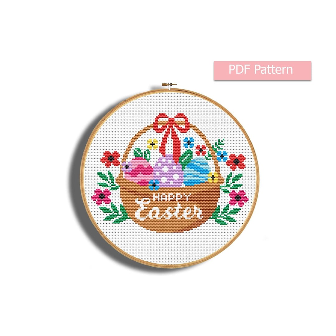 Easter Cross Stitch Pattern, Spring Cross Stitch Chart, Easter ...