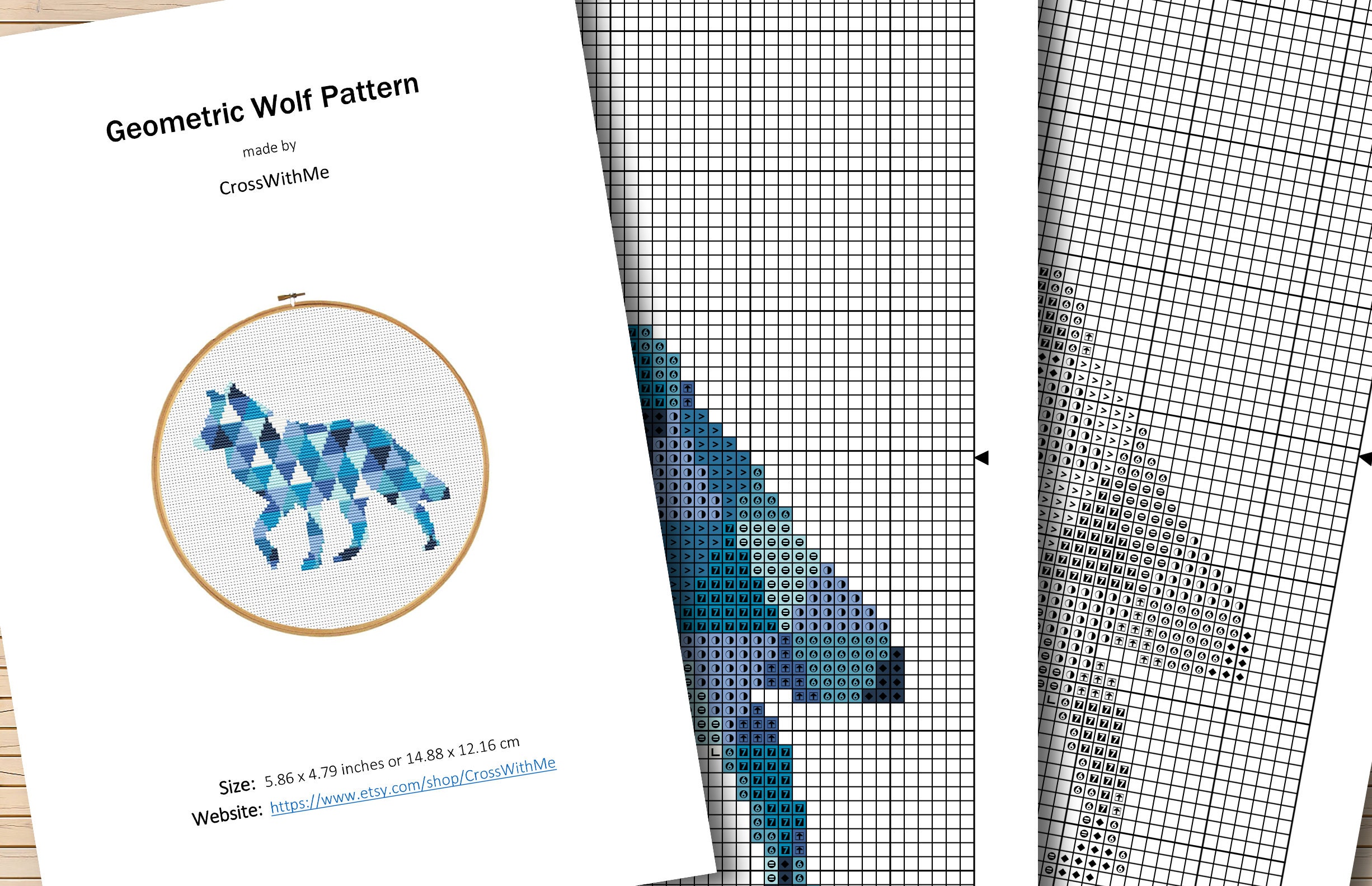 Geometric Cross Stitch Patterns Set of 3 Animal Patterns PDF | Etsy