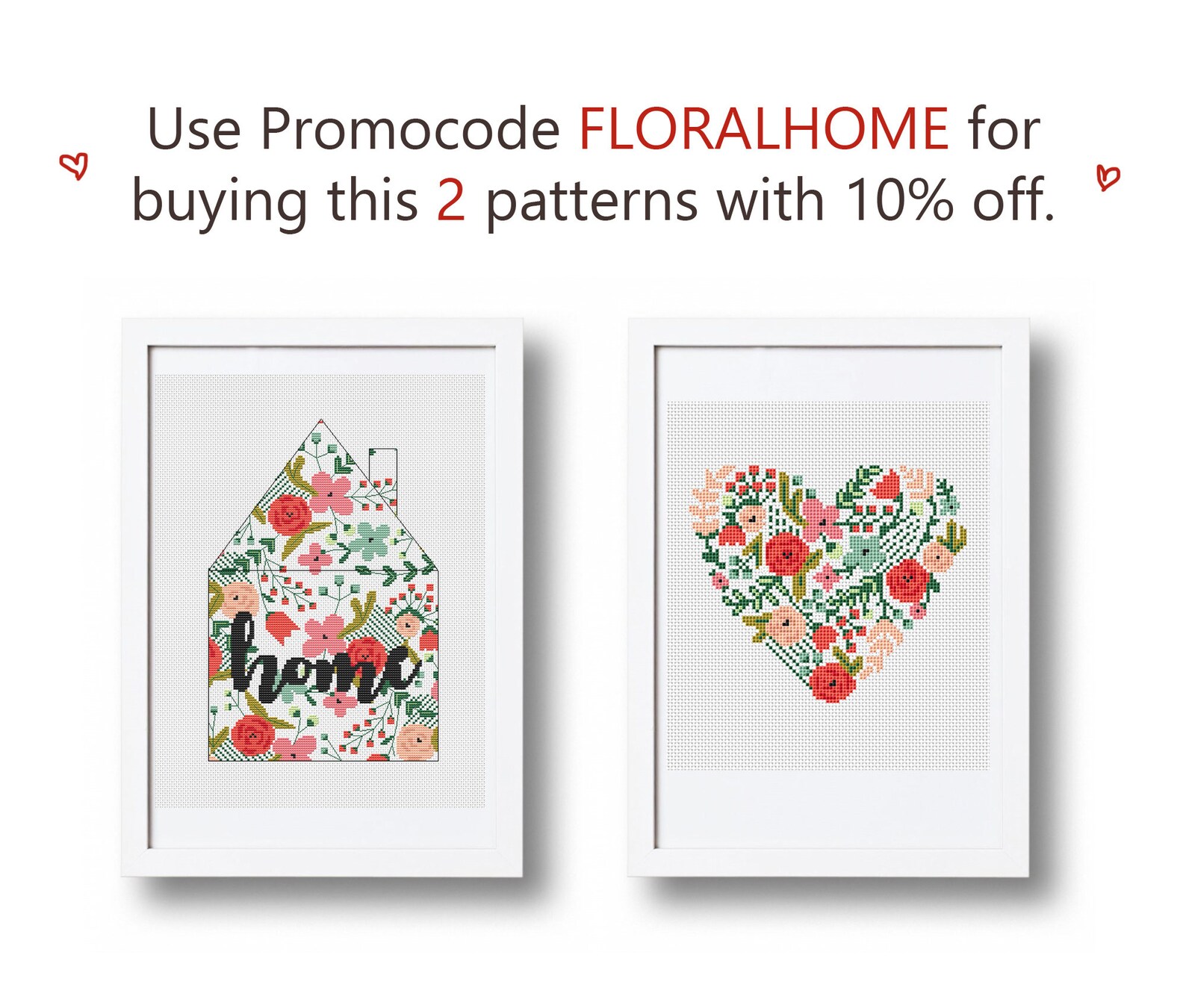 Floral Home Cross Stitch Pattern Home Cross Stitch Home - Etsy