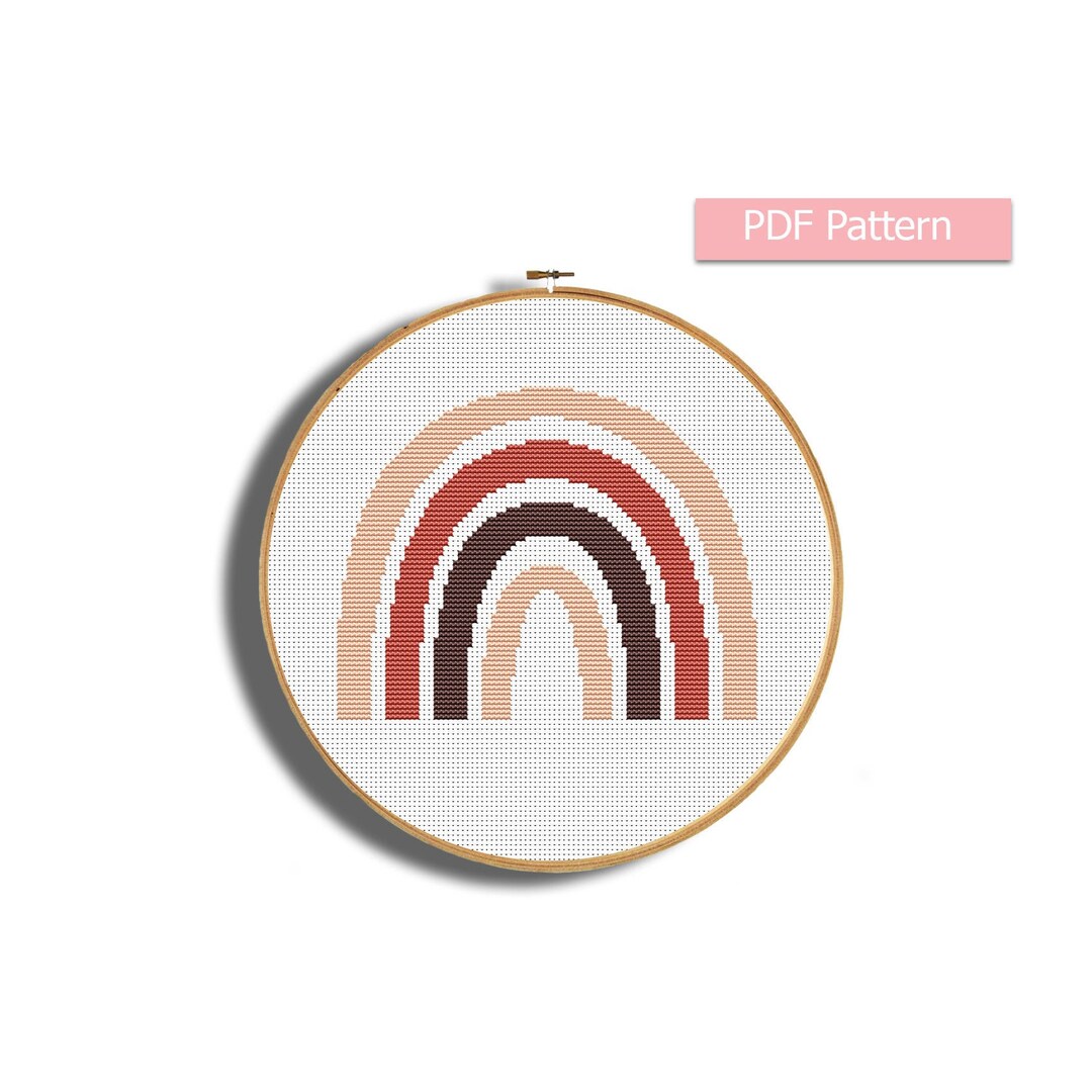 Boho Rainbow Cross Stitch Pattern Terracotta Abstract Pattern - Etsy