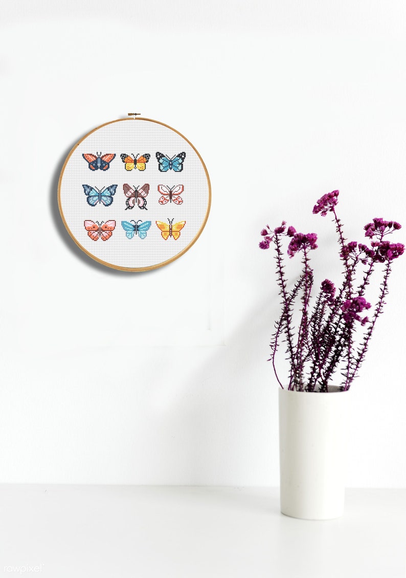 Butterflies Cross Stitch Pattern Modern Cross Stitch Chart - Etsy