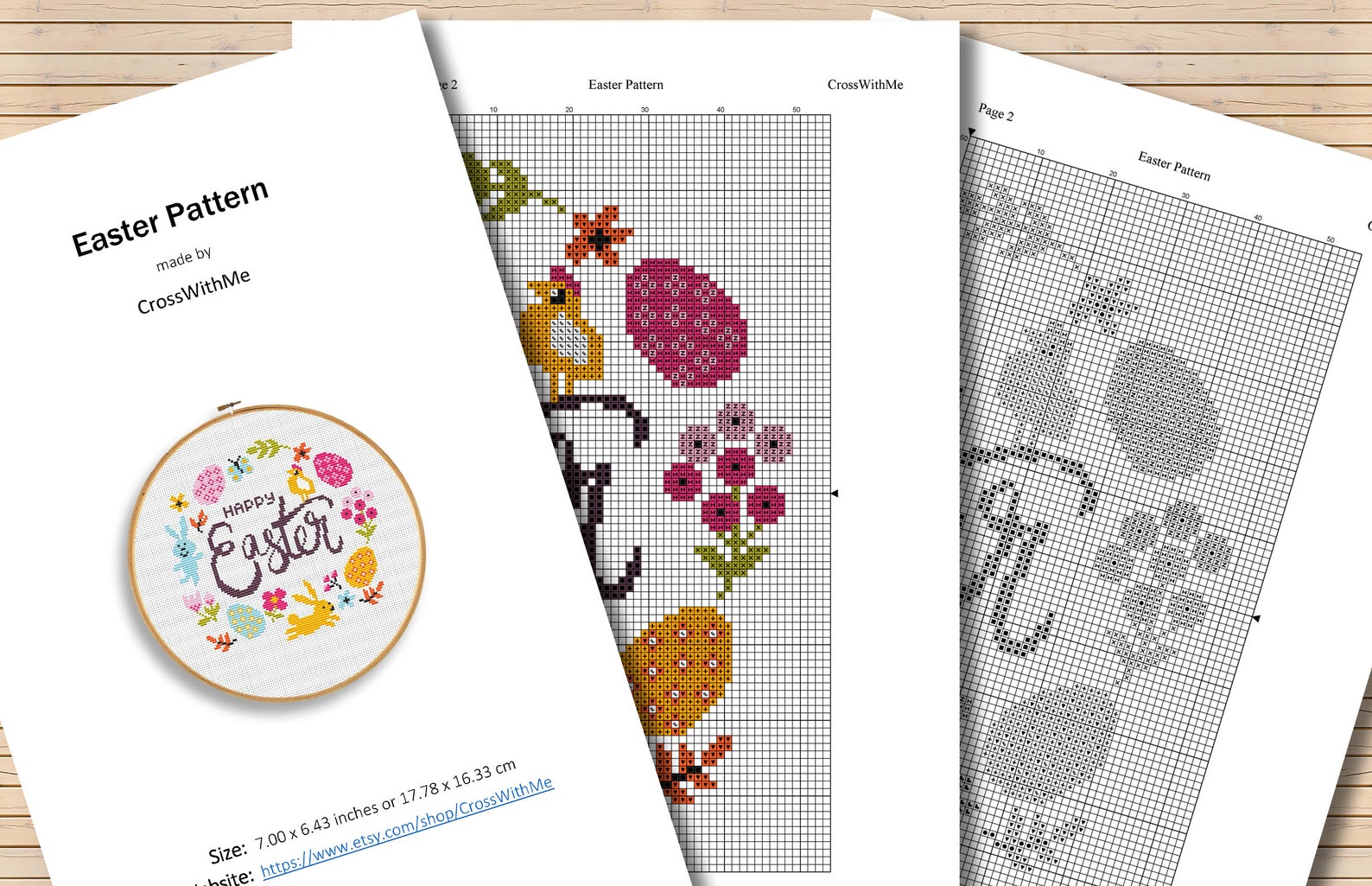Easter Cross Stitch Pattern Spring Cross Stitch Chart Easter - Etsy