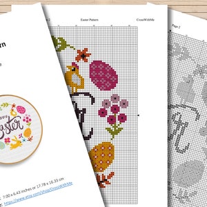 Easter Cross Stitch Pattern, Spring Cross Stitch Chart, Easter ...