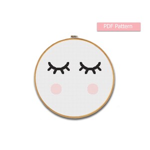 Sleepy Eyes Wall Decor Nursery Cross Stitch Pattern Nursery - Etsy