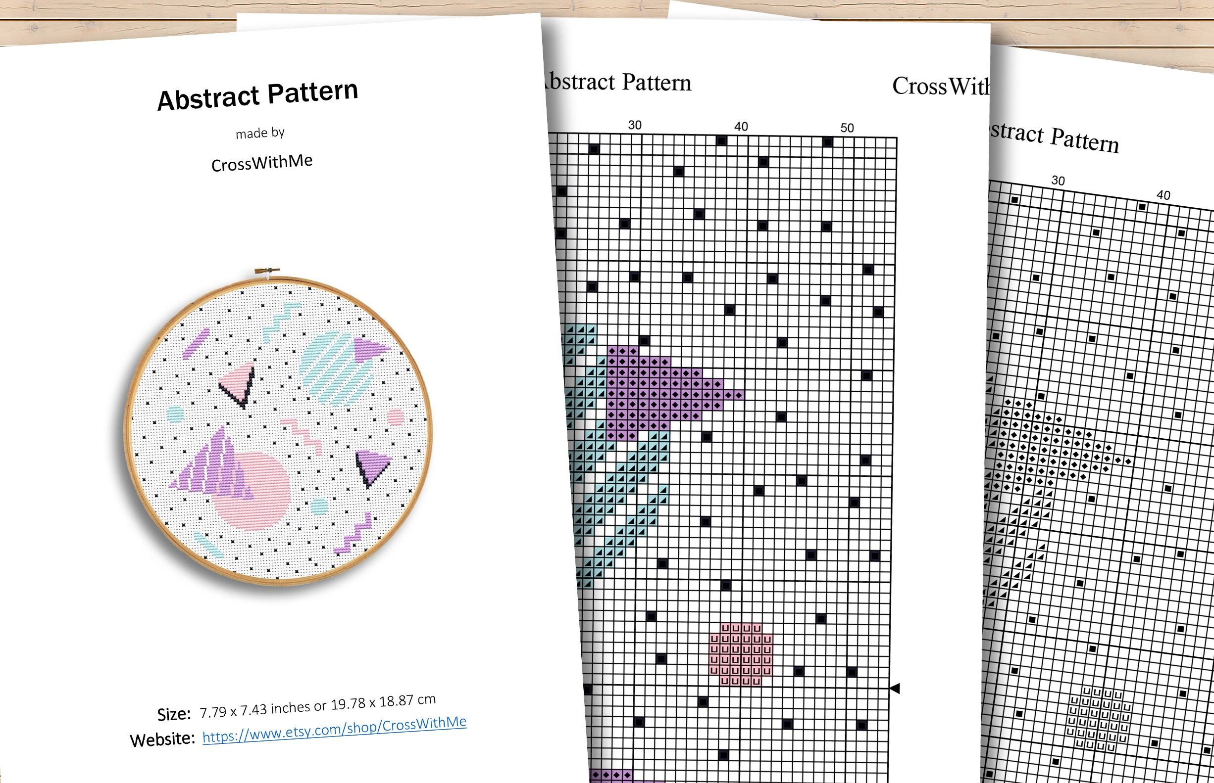 Abstract cross stitch pattern Geometric cross stitch chart | Etsy