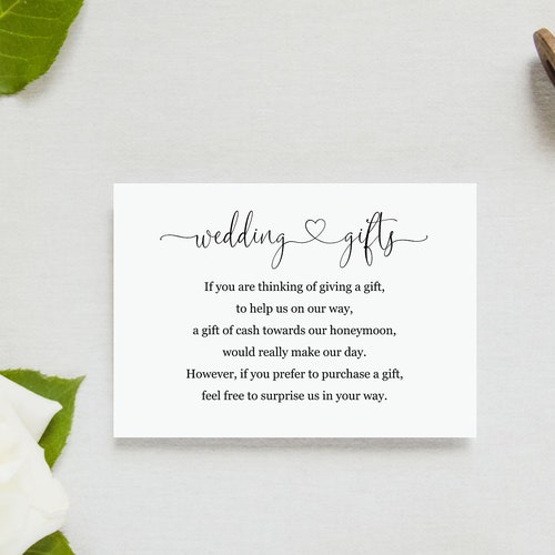 Honeymoon Wish Printable Card Wedding Wishing Well Insert - Etsy