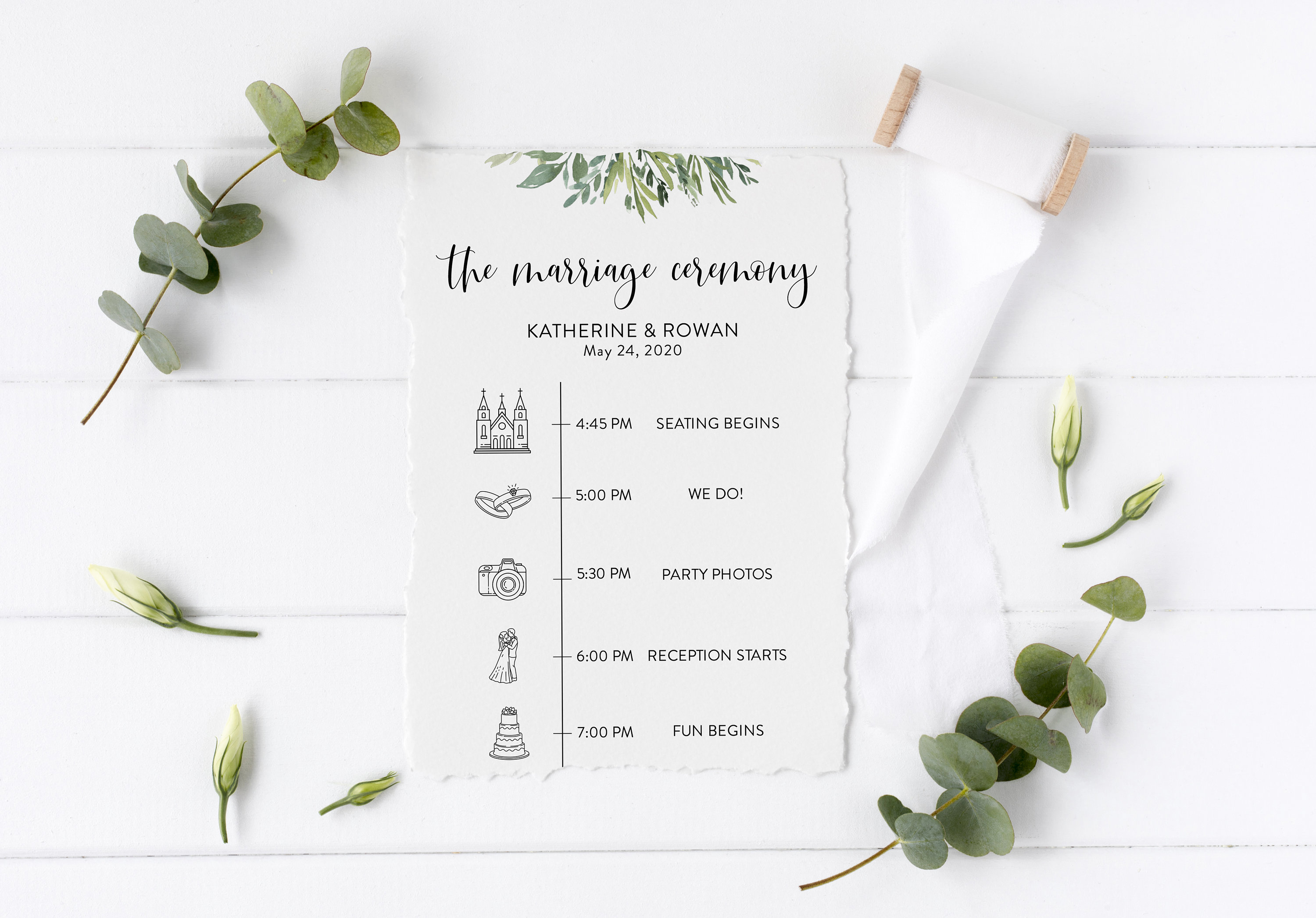 Carte de modèle de programme de mariage infographie mariage | Etsy