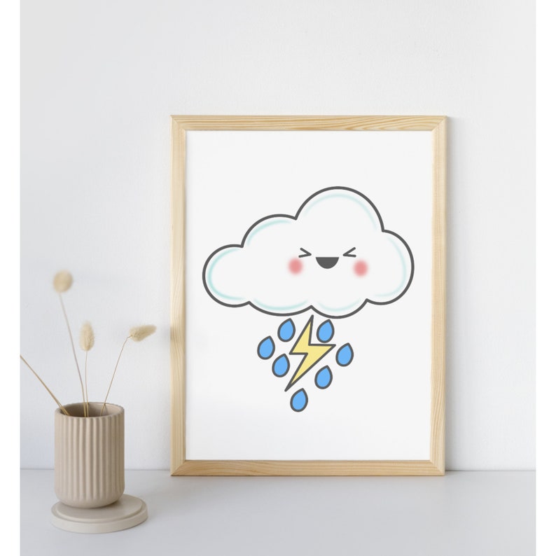 8 Cute Weather Clip Art, Clouds, Sun, Moon, Star, Rainbow, Svg, Png ...