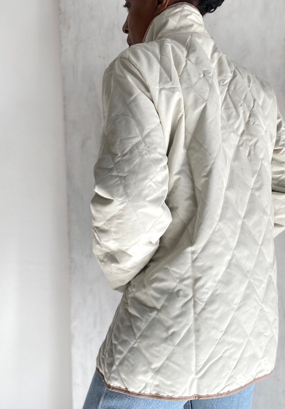 Minimal Quilted Jacket with Contrast Trim Details - Gem