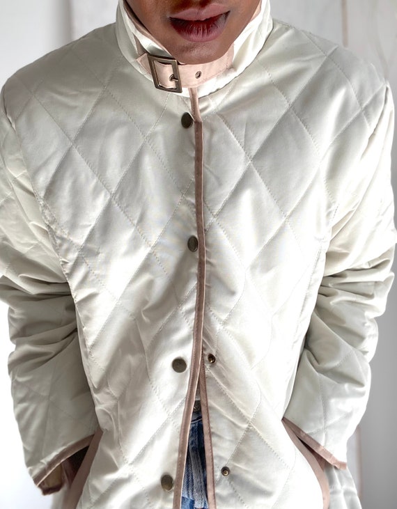 Minimal Quilted Jacket with Contrast Trim Details - Gem