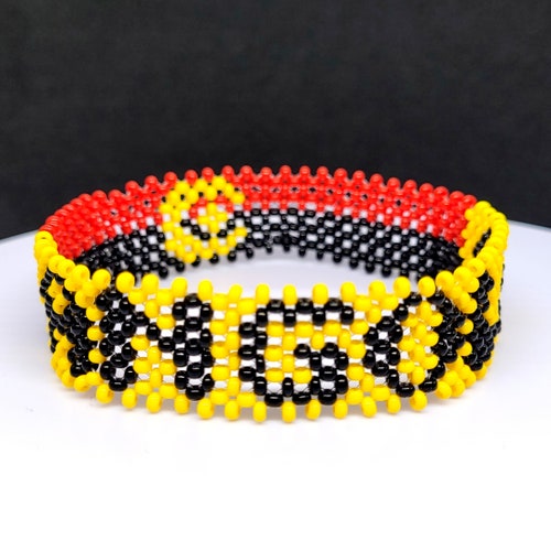 Adjustable Country Flag Beaded Bracelet Angola Ghana Great - Etsy UK