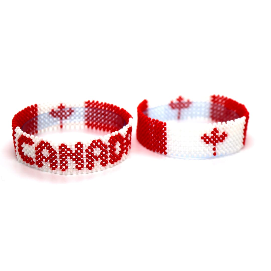 Canada Flag Bracelet, Team Canada Bracelet - Etsy