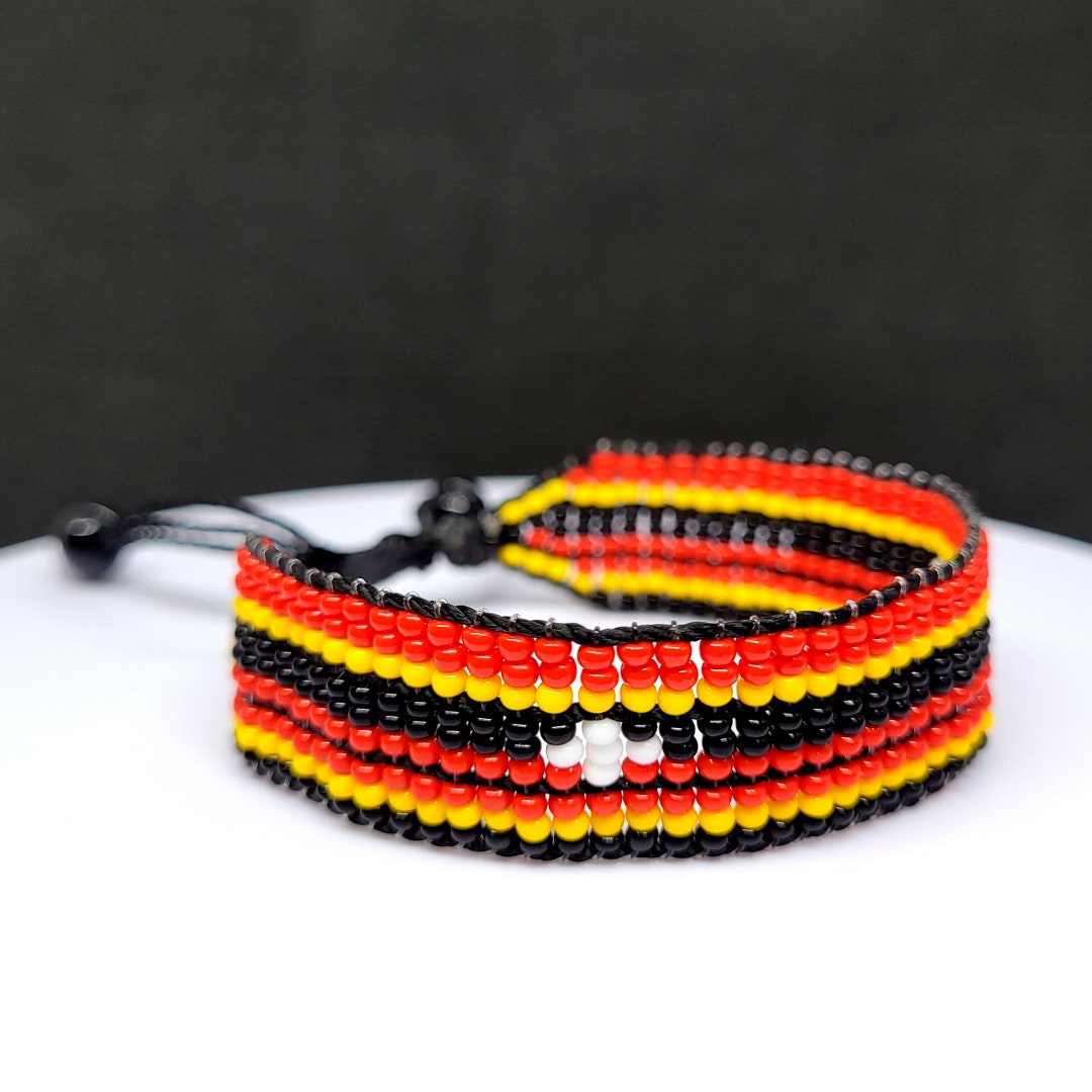 Uganda Flag Adjustable Beaded Bracelet - Etsy