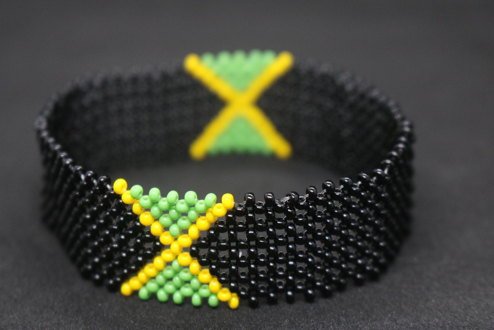 Jamaica Flag Beaded Bracelet Proudly Jamaican Bracelet | Etsy