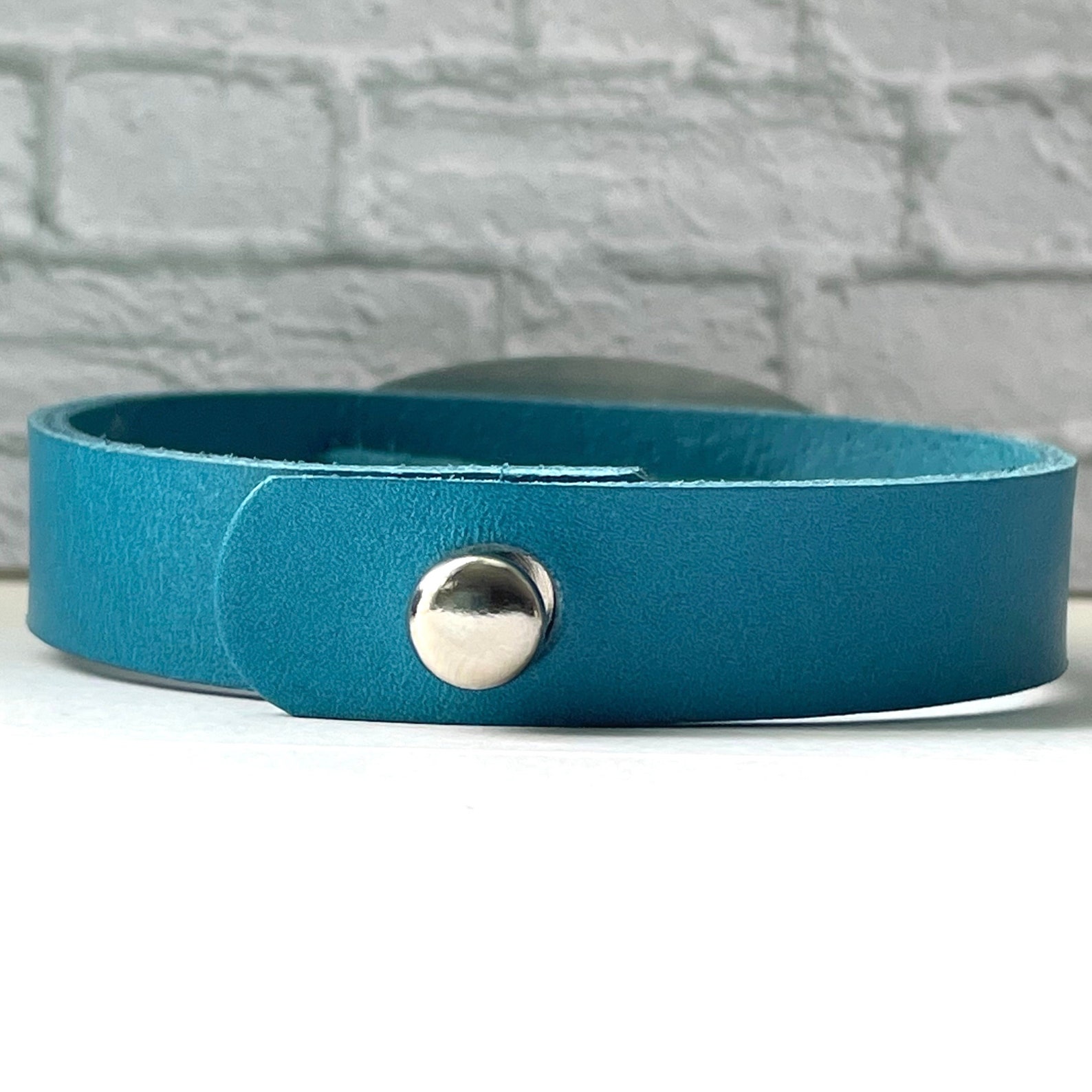 Lister Blue Genuine Leather Medical Alert ID Bracelet Free Personalised ...